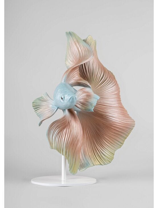 Betta Fish Sculpture. Right - Lladro-USA