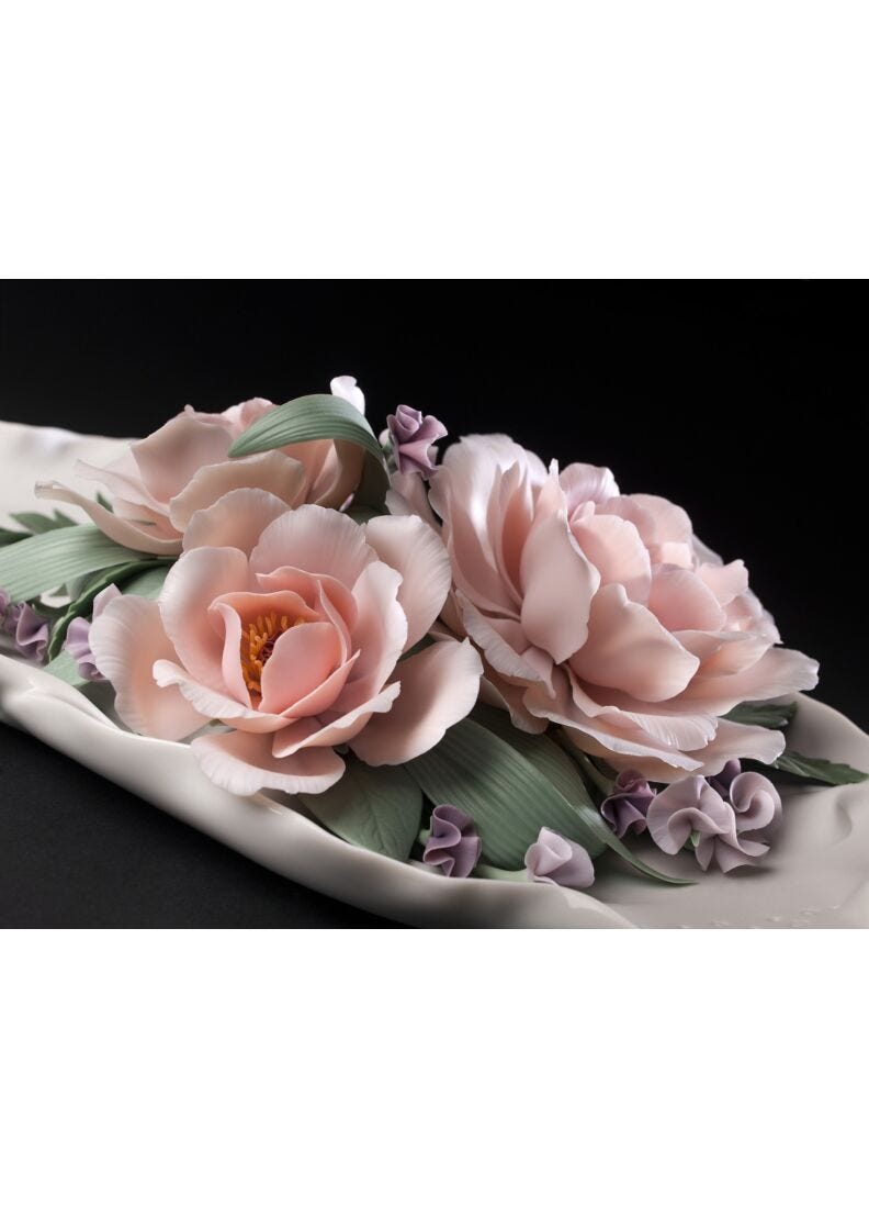 Tray with Peonies Tray | Lladró® USA