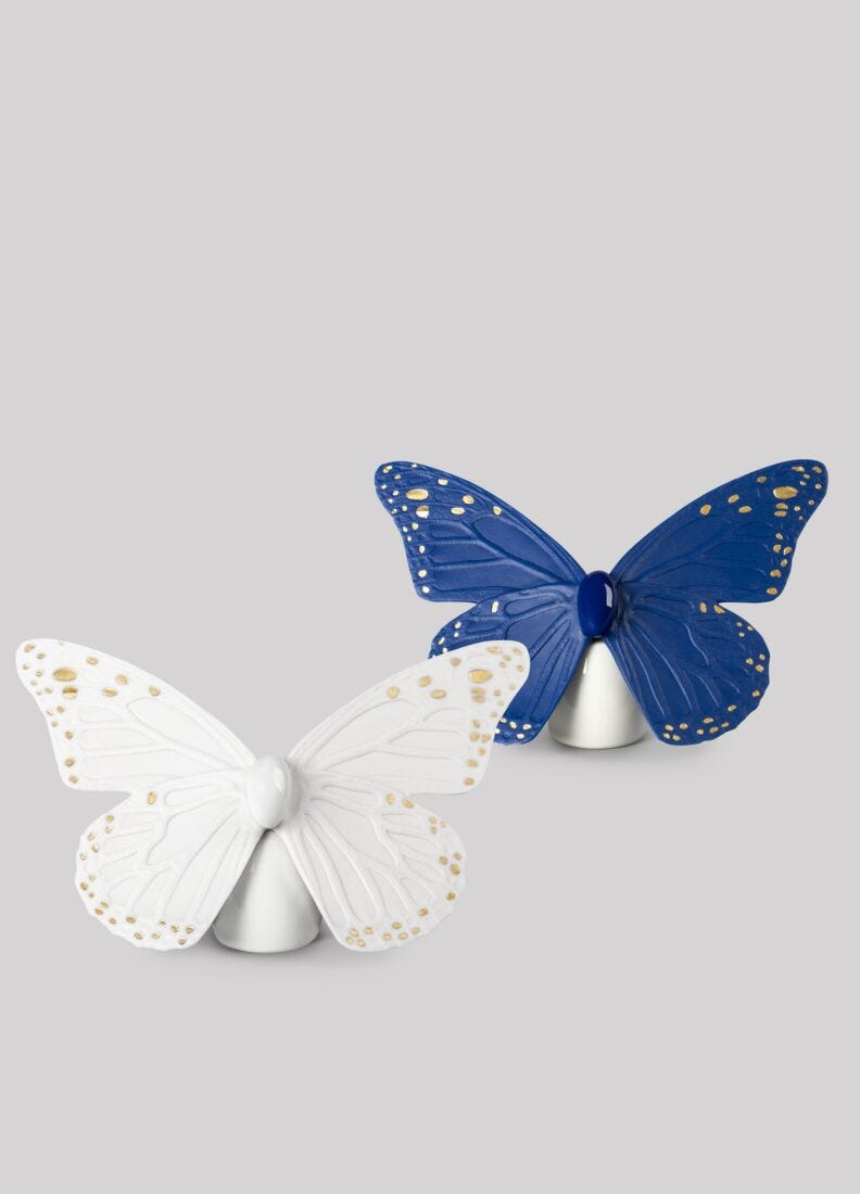 Butterfly Figurine. Golden Luster & Blue - Lladro-USA Butterfly Figurine. Golden Luster & Blue - Lladro-USA